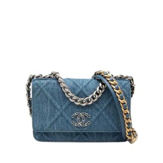 Chanel Pre-owned 19 Sac Bandouli&egrave;re - Femme - Pre-owned - Bleu - Taille: ONE Size