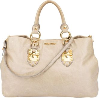 Miu Miu Crossbody Bags - Miu Miu Classic Leather City Handbag - Gr. unisize - in Grün - für Damen