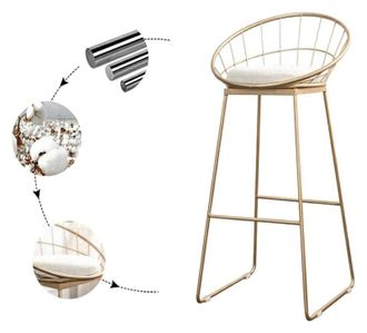 Generic Barhocker aus Schmiedeeisen, moderner minimalistischer Barhocker mit Fu&szlig;st&uuml;tze und ergonomischem Sitz f&uuml;r die Theke/42 x 44 x 95 cm