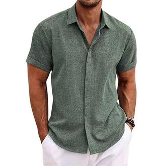 Generic Chemise extensible infroissable et infroissable, Vert, XXL