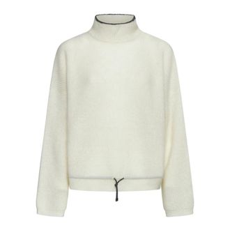 Brunello Cucinelli Gerippter Strickpullover aus Mohair und Wolle - - Knitwear - Damen - Beige - M