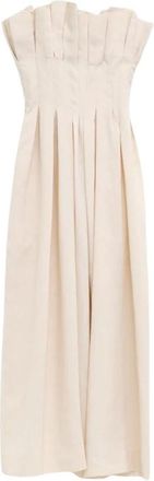Khaite Combinaison bustier pliss&eacute;e - Femme - Combinaisons et Ensembles - Beige - Taille: 36 FR