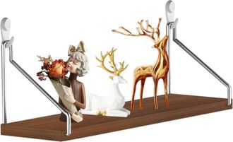 Generic Schwebendes B&uuml;cherregal - Schwimmendes Wandregal aus Holz | Kein Bohren erforderlich, Lagerregal-B&uuml;cherregal f&uuml;r K&uuml;che, Pflanzen, Wohnzimmer, B&uuml;cher, 