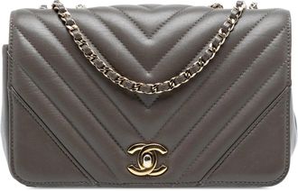Chanel Hobo Bags - Small Chevron Lambskin Statement Flap - Gr. unisize - in Braun - f&uuml;r Damen