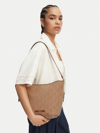 Calvin Klein Handtasche Emblem Aop Jacquard Camera Bag LV04F3535G Braun