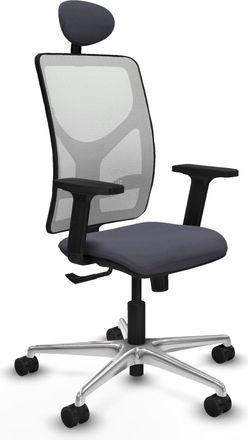 Piqueras y Crespo B&uuml;rostuhl mit 2D-Armlehnen, h&ouml;henverstellbare Lendenwirbelst&uuml;tze und festes Kopfteil, ausgestattet mit 3 Positionen und Schneideschaum, Wei&szlig;/Dunkelgra