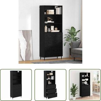 vidaXL vidaXL Schrank - Highboard Schwarz Eichen-Optik 69,5 x 34 x 180 cm