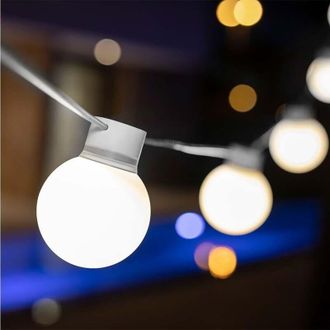 Licht-Erlebnisse Licht-erlebnisse - led Lichterkette Solar IP44 3000 k warmwei&szlig; 5m lang + 3m Kabel Au&szlig;enlichterkette au&szlig;en Terrasse Garten