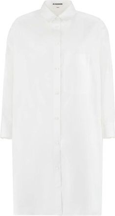 Jil Sander Femme, Robes, Blanc, Taille: 34 FR Tunique Classique &agrave; Manches Longues et Col