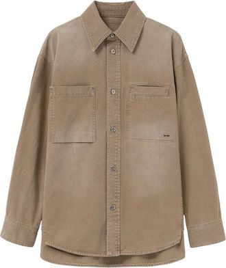 Wooyoungmi Wooyoungmi, Homme, Chemises, Beige, Taille: XL Back Logo Denim Shirt