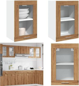 vidaXL Hängeschrank Glas Artisan-Eiche 40x31x60 cm Holzwerkstoff - Vidaxl