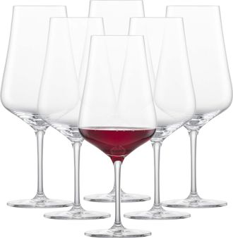 Schott Zwiesel Bordeaux Rotweinglas Fine (6er-Set), stilvolle Bordeauxgläser für Rotwein, spülmaschinenfeste Tritan-Kristallgläser, Made in Germany (Art.-Nr. 113767)