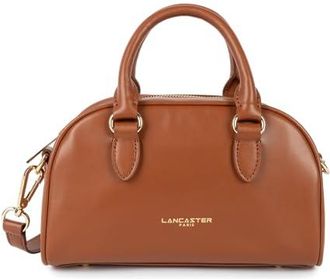 Lancaster | Donna Bow - Petit Sac à Main bowling Cuir de Vachette Lisse Camel foncé