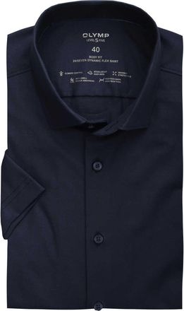 Olymp Level Five 24/Seven body fit Hemd Halbarm Stretch navy Größe 43