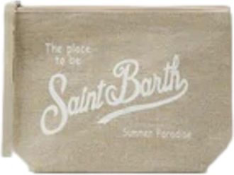 MC2 Saint Barth Femme, Sacs, Beige, Taille: ONE Size Aline Linen Clutch