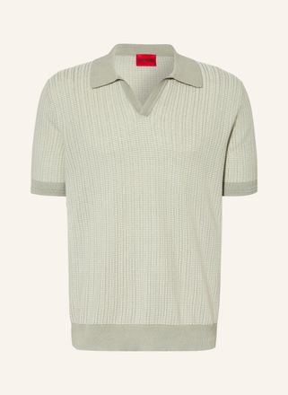 HUGO BOSS Hugo Strick-Poloshirt Seeroy gruen