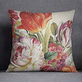 Bonamaison Le Jardin du Lin Kissenh&uuml;llen, Cotton, Mehrfarbig, 45x45