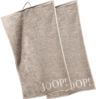 Joop Gästetuch Classic Doubleface im 2er-Pack Walk-Frottier beige Größe 30x50 cm