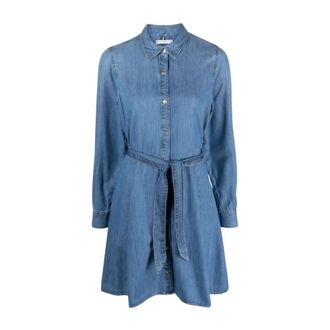 Tommy Hilfiger Robe chemise ceintur&eacute;e Lyra - Femme - Robes - Bleu - Taille: 34 FR