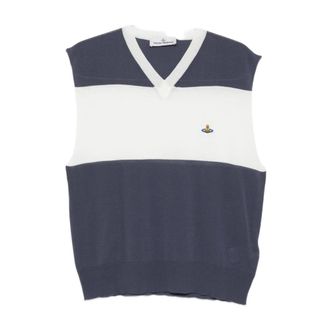Vivienne Westwood Gestreifte V-Ausschnitt &auml;rmellose Oberteile - - Knitwear - Herren - Mehrfarbig - M