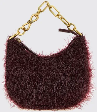 Twinset Croissant Lurex-Mini-Handtasche mit Fransen und Metallgriff