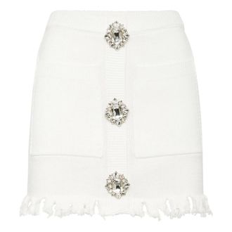 Philipp Plein Femme, Jupes, Blanc, Taille: 40 FR Knit Short Skirt Monogram