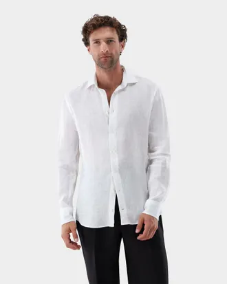 van Laack Leinenhemd mit Haifischkragen Tailor Fit