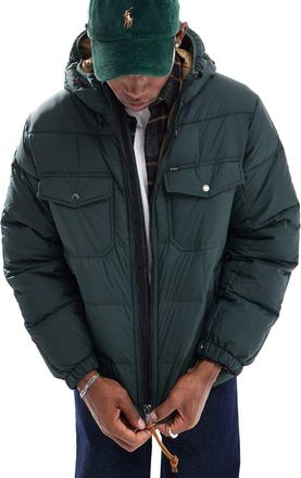 Polo Ralph Lauren Utility-Pufferjacke in Dunkelgr&uuml;n mit Kapuze und Daunenf&uuml;llung