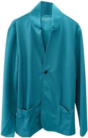 Generic Cardigan tricoté en coton pour homme, coupe ajustée, cardigan boutonné avec poches, veste en tricot de coton, col châle, cardigan en tricot épais à co