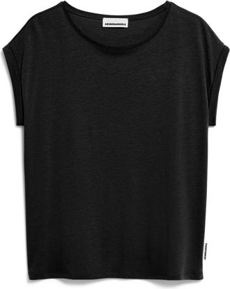 Armedangels Damen T-Shirt aus Tencel Lyocell Mix JILAANA Regular Fit Black