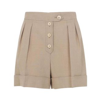 Valentino Leinenmischung Plisseeshorts - - Shorts - Damen - Beige - M