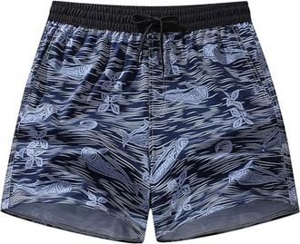 Generic Maillot de bain pour homme avec doublure en maille, short de plage et poches, gris, XL