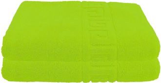 Julie Julsen 2er Pack 70 x 120 cm Duschtuch Premium Qualität 900 gm2 aktuellen Farben und 3 Größen aus Baumwolle Design Spirale Apfelgrün