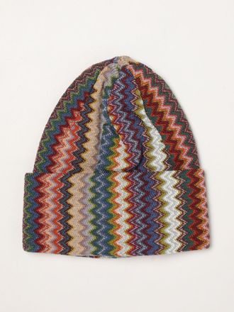 Missoni Bonnet en m&eacute;lange de laine &agrave; motif zigzag multicolore