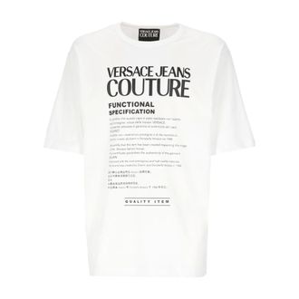 Versace Jeans Couture Homme, Tops, Blanc, Taille: 2XL T-shirt à Manches Courtes