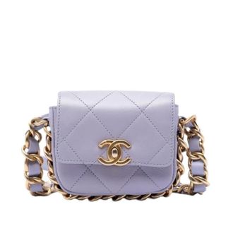 Chanel Pre-owned Vintage Quilted Mini Crossbody - Femme - Pre-owned - Violet - Taille: ONE Size
