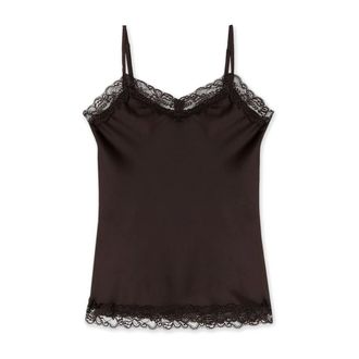 Oltre Top de lingerie en satin et dentelle - Femme - Tops - Brun - Taille: 44 FR
