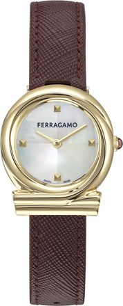 Ferragamo Uhr - Quarz-Analoguhr Vb-Gancini Twisted 28Mm-F - Gr. unisize - in Bordeaux - f&uuml;r Damen