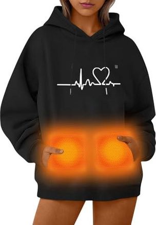 Generic Sweat &agrave; capuche chauffant unisexe rechargeable avec r&eacute;glages de chaleur r&eacute;glables, doublure en polaire confortable, parfait pour les activit&eacute;s de plei