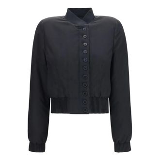 Alexander McQueen Seiden-Bomberjacke - - Jackets - Damen - Schwarzk - M
