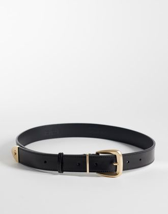 Calvin Klein Ceinture avec embout dor&eacute; 30 mm - Noir