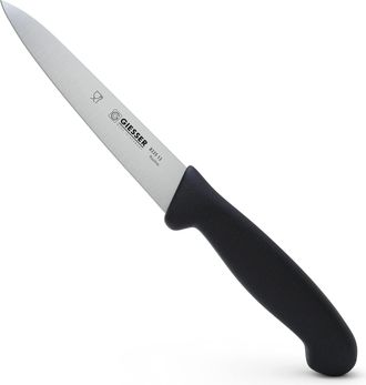 GIESSER seit 1776 - Made in Germany - Allzweckmesser schwarz, Basic Black, Klinge 13 cm, rutschfest, scharfes Küchenmesser spülmaschinenfest, rostfrei, 101217