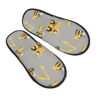 Generic Pantoufles En Coton Camions De Chantier Unisexe Pantoufles De Voyage Antid&eacute;rapant Chaussons Pour Invit&eacute; Automne Chambre M