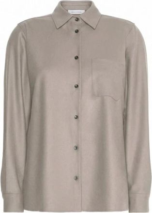 Max Mara Chemise Cashmere Foul&eacute; - Femme - Blouses et Chemises - Brun - Taille: 38 FR