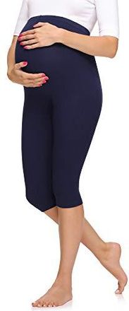 Merry Style Legging 3/4 Grossesse Maternité Tenue Sport Femme MS10-298 (Bleu Marine, 4XL)