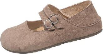 Generic Chaussures Mary Jane d&eacute;contract&eacute;es et confortables &agrave; bout rond de couleur unie respirantes classiques confortables &agrave; enfiler avec double boucle r&eacute;glab
