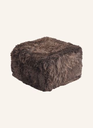 Natures Collection Lammfellpouf Langhaar braun