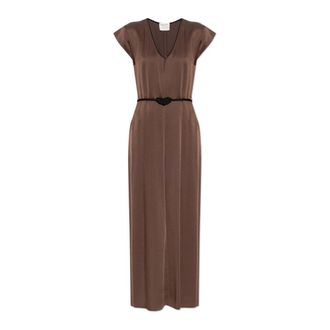 Forte_Forte Femme, Robes, Brun, Taille: 40 FR Robe Satin&eacute;e avec Ceinture