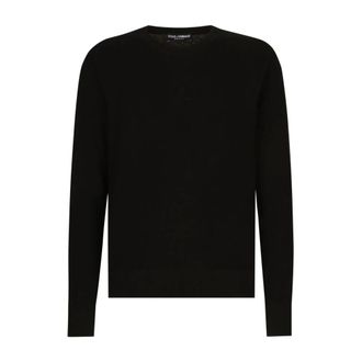 Dolce & Gabbana Homme, Pulls, Noir, Taille: XL Pull en Laine et Cachemire Noir