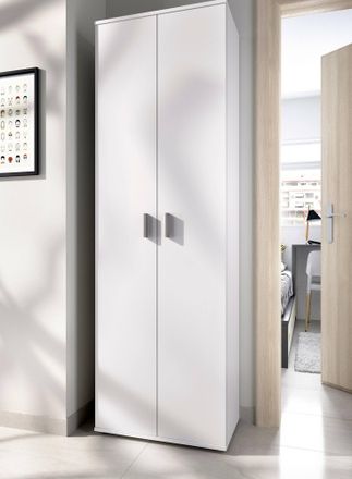 Dmora Esidra 2-t&uuml;riger Mehrzweckschrank Suretta, Multifunktionales Aufbewahrungselement, Schuhschrank, 61x35h190 cm, Wei&szlig;